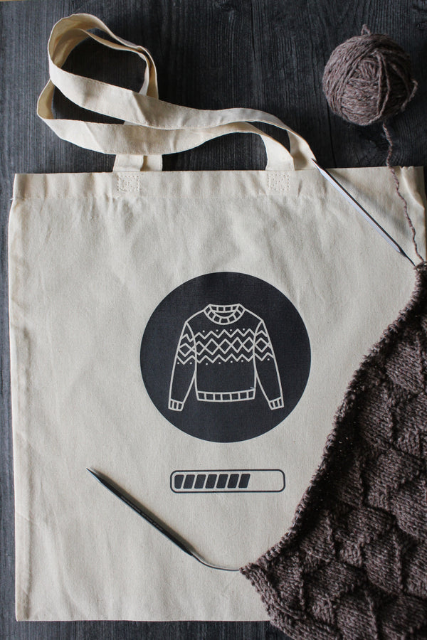 Sweater Progress Bar Tote – Never Not Knitting