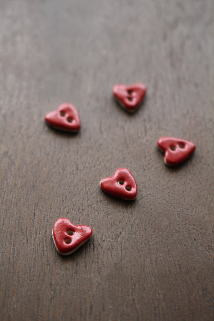 Handmade Tiny Heart Buttons – Never Not Knitting